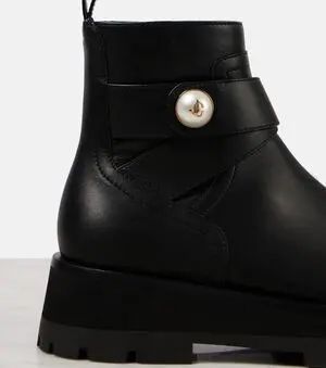 JIMMY CHOO Meena Leather Ankle Boots - Black