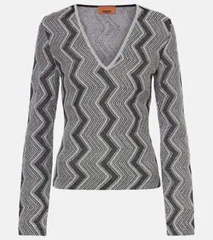 Missoni Zig Zag Metallic Knit Sweater - Black