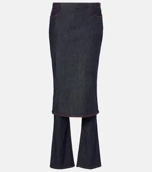 Alaïa Denim Skirt Pants - Blue