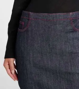 Alaïa Denim Skirt Pants - Blue