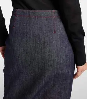 Alaïa Denim Skirt Pants - Blue