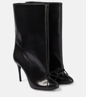Alaïa 90 Bow-detail Leather Ankle Boots - Black