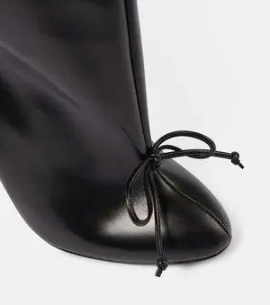 Alaïa 90 Bow-detail Leather Ankle Boots