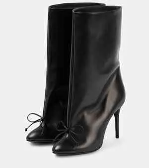 Alaïa 90 Bow-detail Leather Ankle Boots