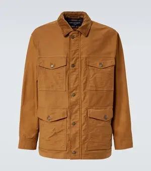 Comme Des Garçons Homme Corduroy-trimmed Cotton Jacket - Brown