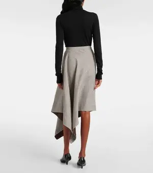 JOSEPH Mouline Duparc Wool-blend Midi Skirt