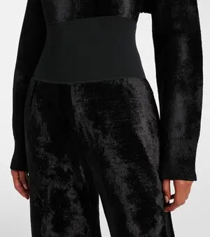 Alaïa Velvet Straight Leg Trousers - Black
