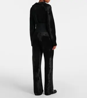 Alaïa Velvet Straight Leg Trousers