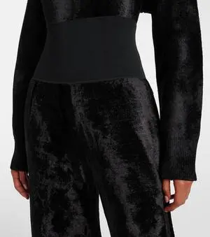 Alaïa Velvet Straight Leg Trousers