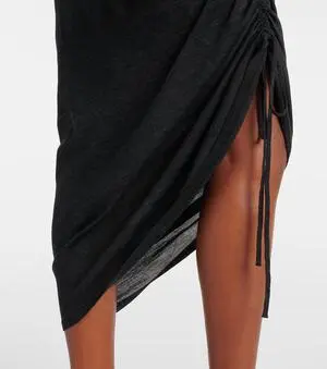 Alaïa Draped Wool Turtleneck Dress