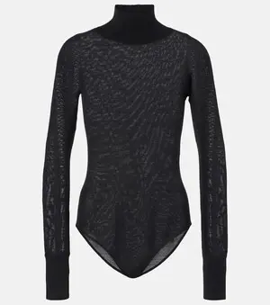 Alaïa Sheer Bodysuit - Black