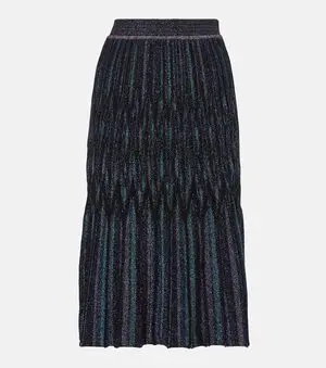 Missoni Pleated Lamé Midi Skirt
