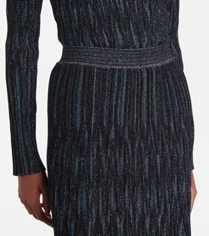 Missoni Pleated Lamé Midi Skirt