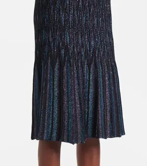 Missoni Pleated Lamé Midi Skirt
