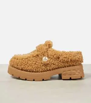 JIMMY CHOO Shea Shearling Mules - Brown