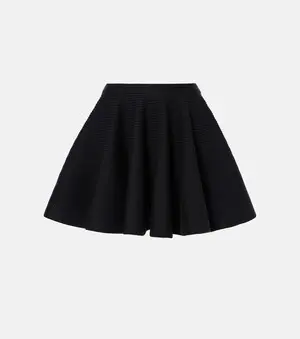 Alaïa Wool-blend Miniskirt - Black