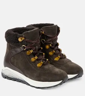 See By Chloé Brett Shearling-trimmed Suede Hiking Boots - Brown