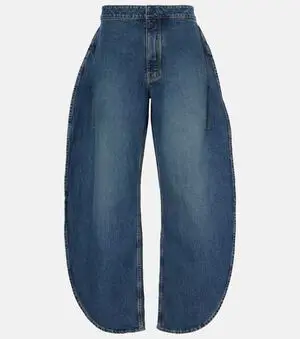 Alaïa High-rise Barrel-leg Jeans - Blue