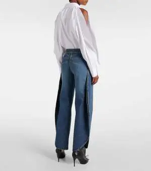 Alaïa High-rise Barrel-leg Jeans - Blue