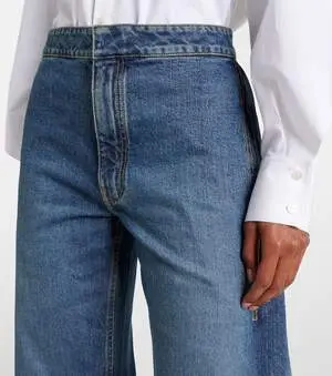 Alaïa High-rise Barrel-leg Jeans - Blue