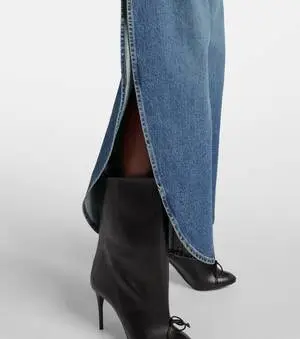 Alaïa High-rise Barrel-leg Jeans - Blue