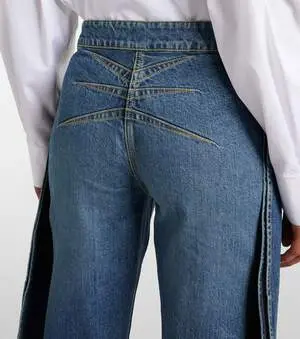 Alaïa High-rise Barrel-leg Jeans - Blue