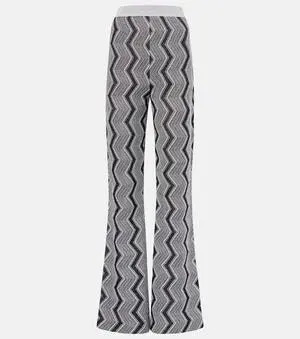 Missoni Missoni Zig Zag Lamé Wide-Leg Pants Black