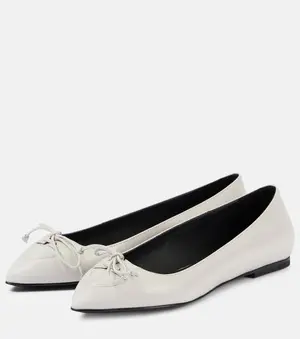 Alaïa Leather Ballet Flats - White