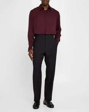 Saint Laurent Saint Laurent Wool Gabardine Dress Pants - Nero