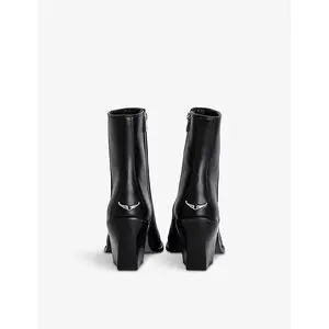 Zadig&Voltaire Cara Pointed-toe Leather Ankle Boots - Noir
