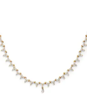 PERSEE Yellow And Diamond Triangle Tennis Necklace - Gold