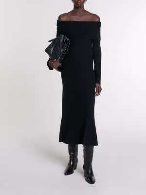 Maje Knit Maxi Dress - Black