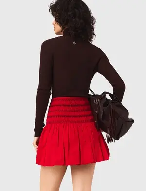 Maje Wool And Silk Turtleneck Sweater - Brown