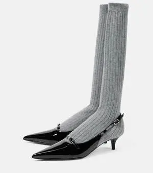Magda Butrym Leather-trimmed Sock Boots