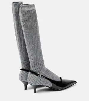 Magda Butrym Leather-trimmed Sock Boots