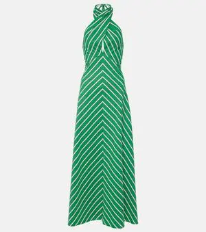 Staud Dawn Striped Cotton Poplin Maxi Dress
