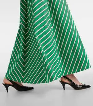 Staud Dawn Striped Cotton Poplin Maxi Dress