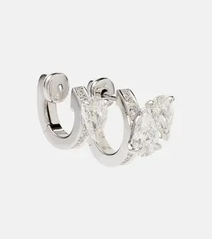 REPOSSI 18kt White Gold Single Clip-on Earring With Diamonds - Silver