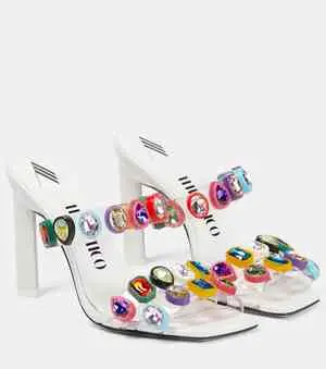 Attico Nanci Embellished Mules - Multicoloured