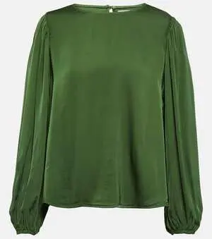 Velvet By Graham & Spencer Leila Satin Top - Green
