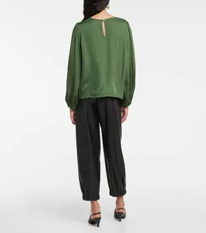 Velvet By Graham & Spencer Leila Satin Top - Green