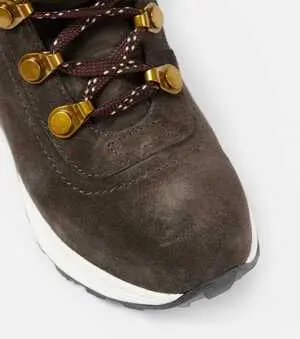 See By Chloé Brett Shearling-trimmed Suede Hiking Boots