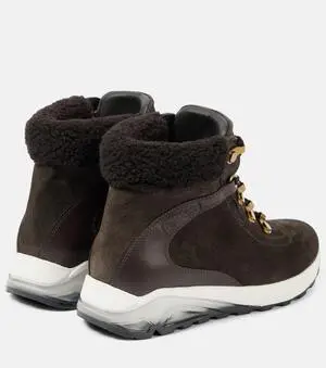 See By Chloé Brett Shearling-trimmed Suede Hiking Boots