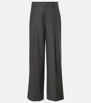 Vince Checked High-rise Wide-leg Pants