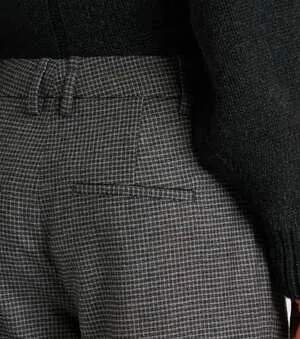 Vince Checked High-rise Wide-leg Pants