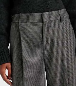 Vince Checked High-rise Wide-leg Pants