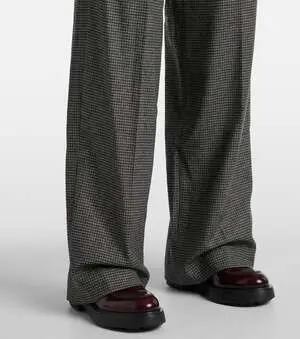 Vince Checked High-rise Wide-leg Pants