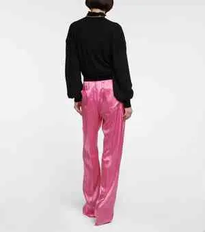 TOM FORD High-rise Silk-blend Satin Pants - Pink