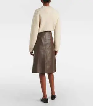 TOTEME Leather Midi Skirt