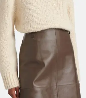 TOTEME Leather Midi Skirt